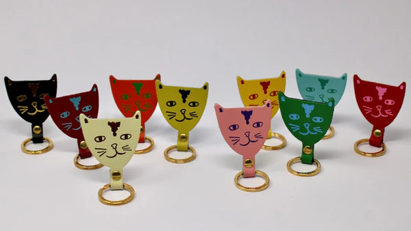 Cat Head Key Fob (Assorted Colours) – Barbican Shop