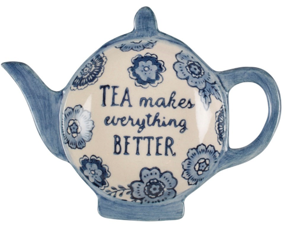 Blue Willow Floral Tea Lovers Tea Bag Dish – Barbican Shop